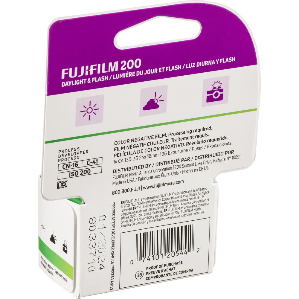 FUJIFILM 200 Color Negative Film (35mm, 36 Exposures) | Camtec Photo